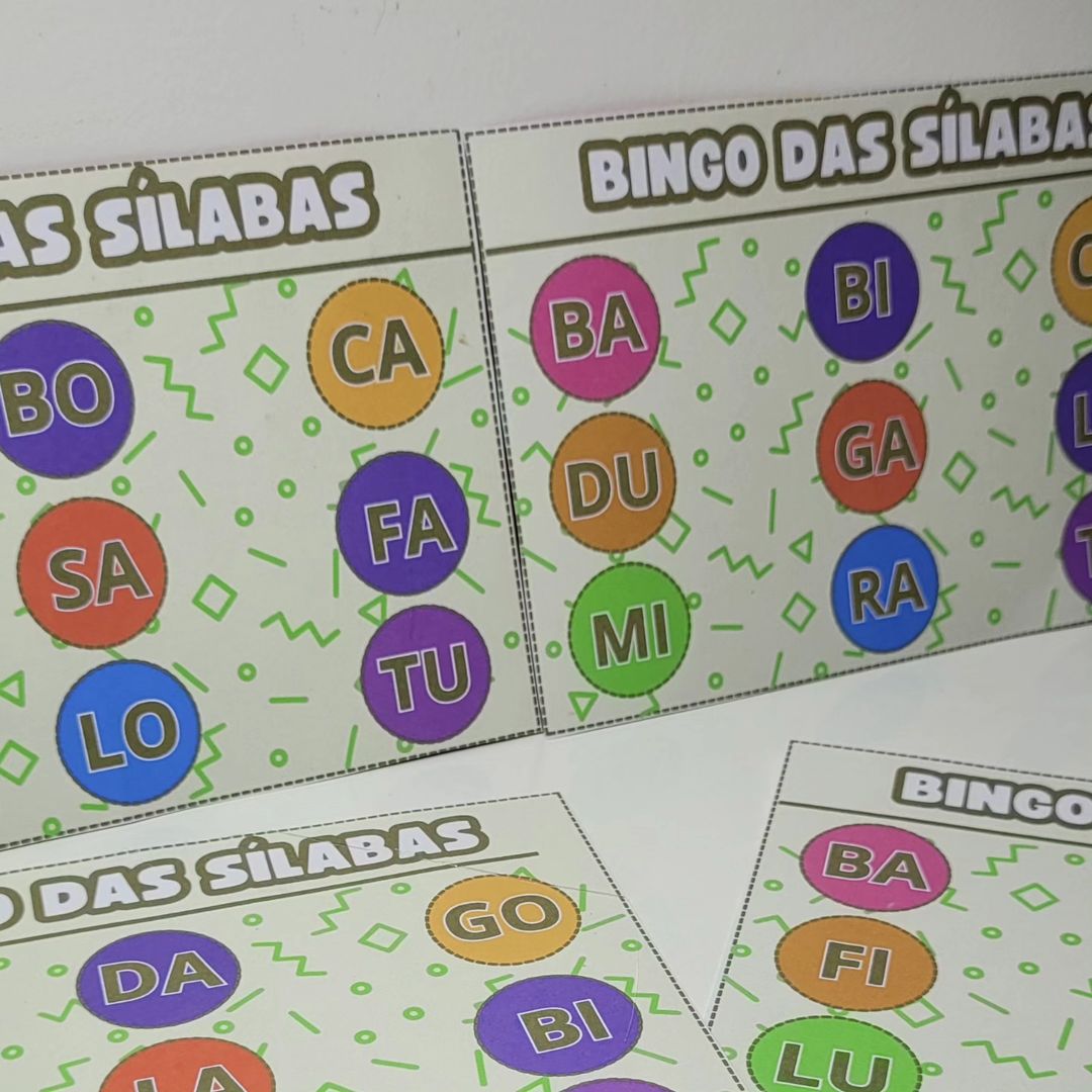 BINGO SILÁBICO: Sílabas Simples – Ilustre Pedagógica